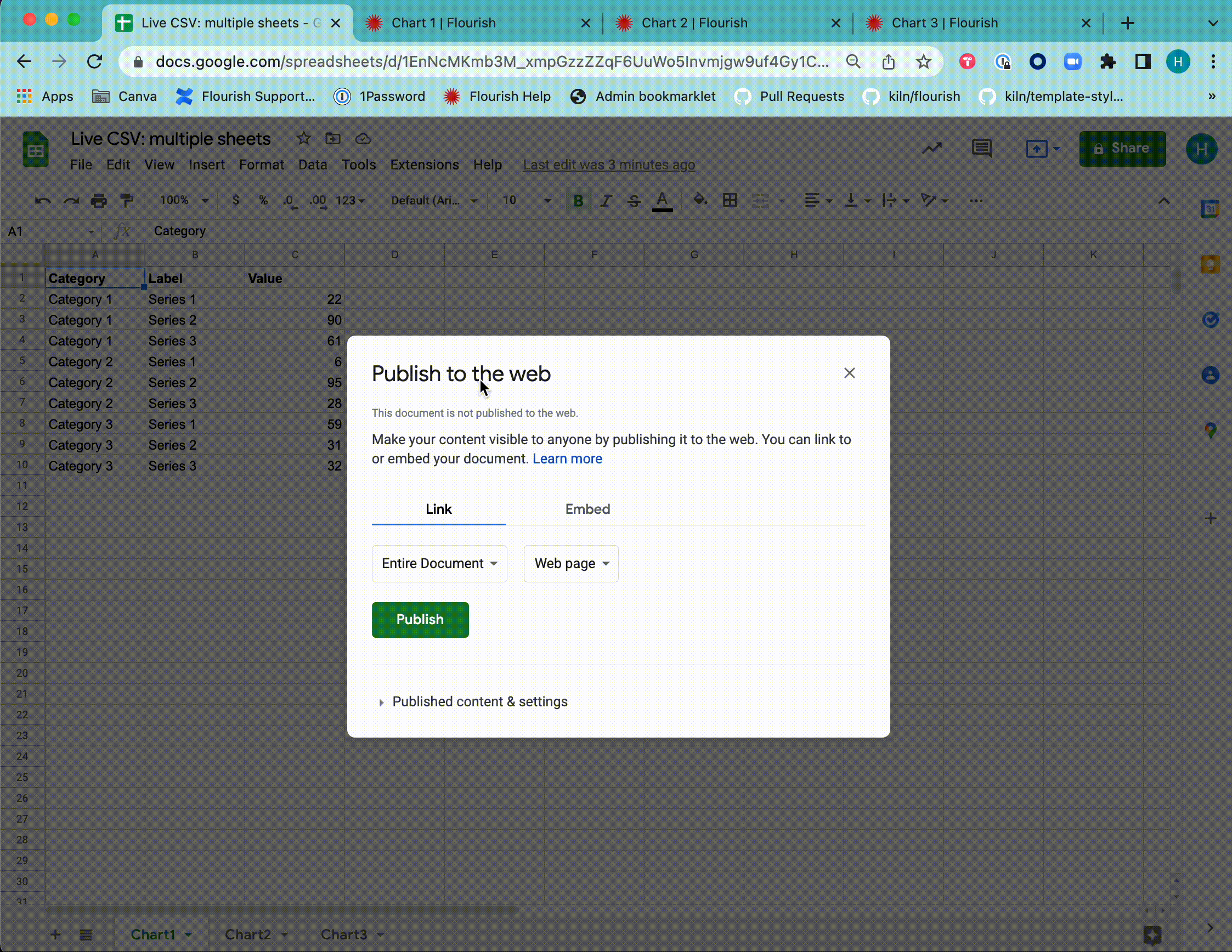 How to connect multiple sheets in a Google Sheet to live-updating visualizations – Flourish