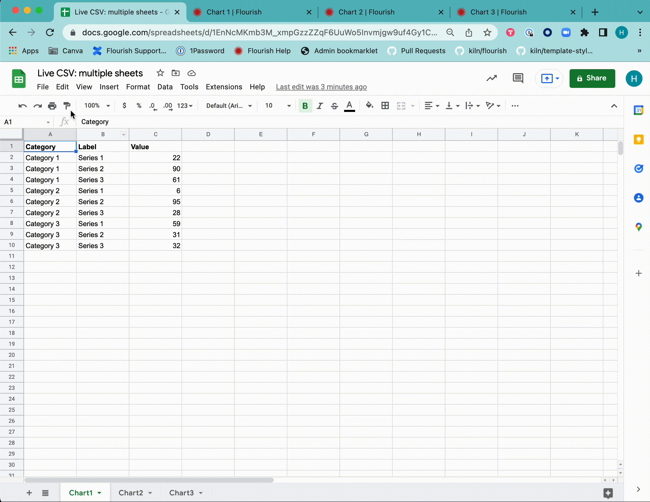How to connect multiple sheets in a Google Sheet to live-updating visualizations – Flourish