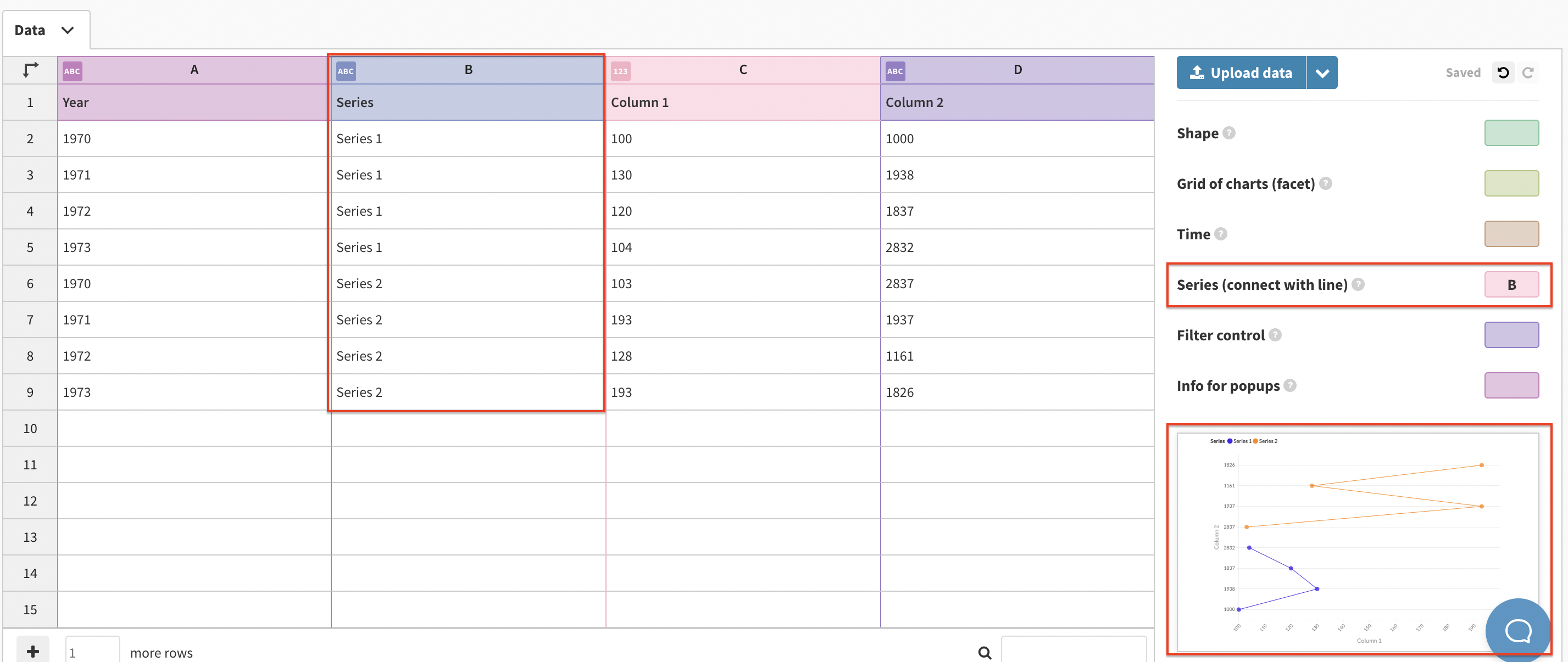 How to create a connected scatter plot – Flourish