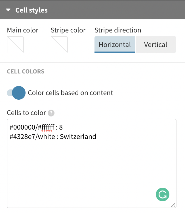 How to shade cells in the Table template – Flourish
