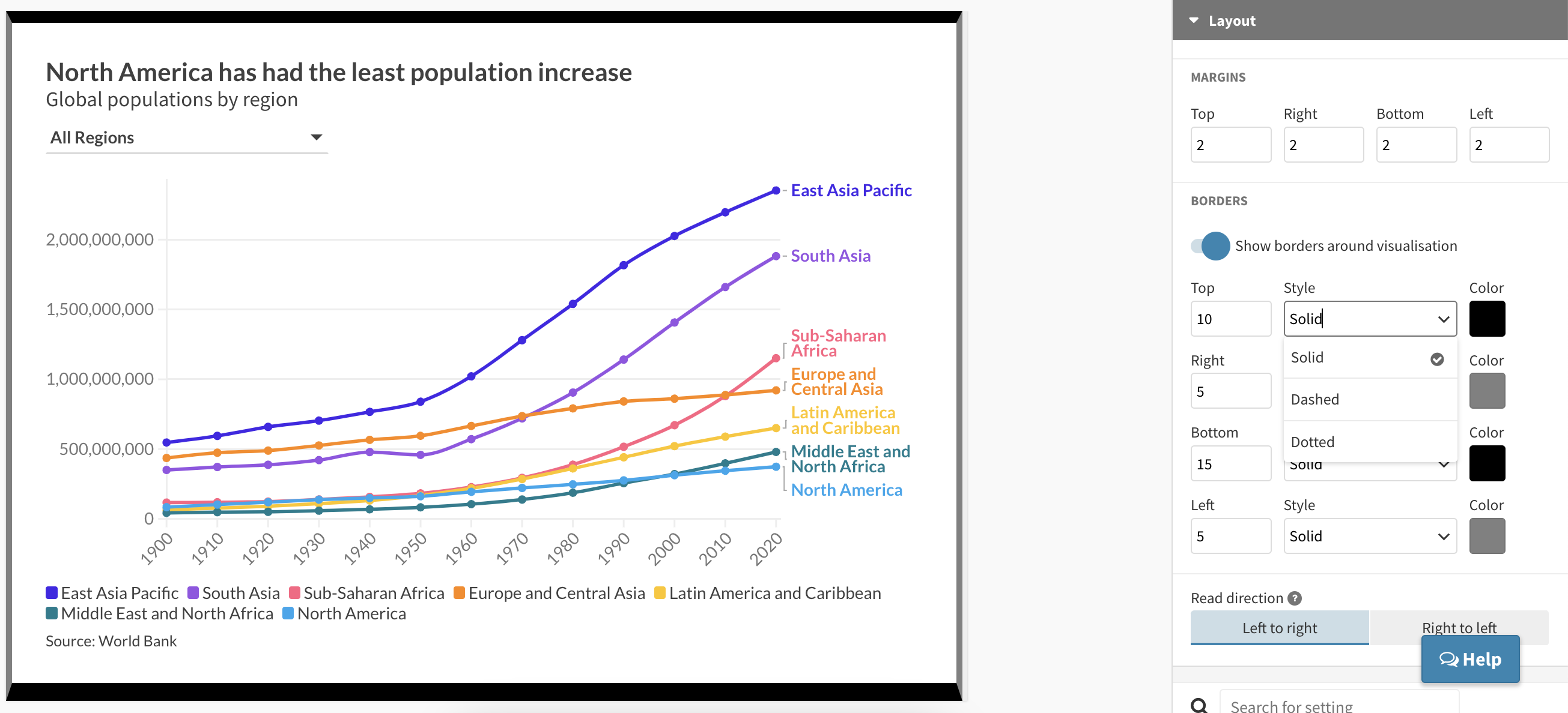 How to change the layout settings of your charts – Flourish